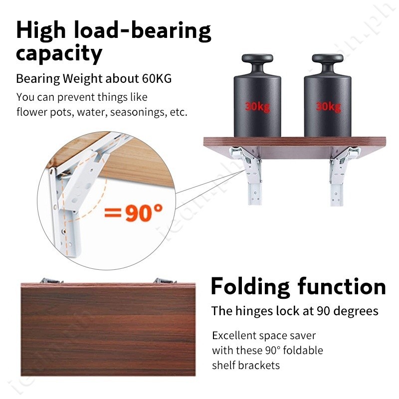 2PCS Hanging Angle Bracket Stainless Steel Foldable Wall Organizer ...