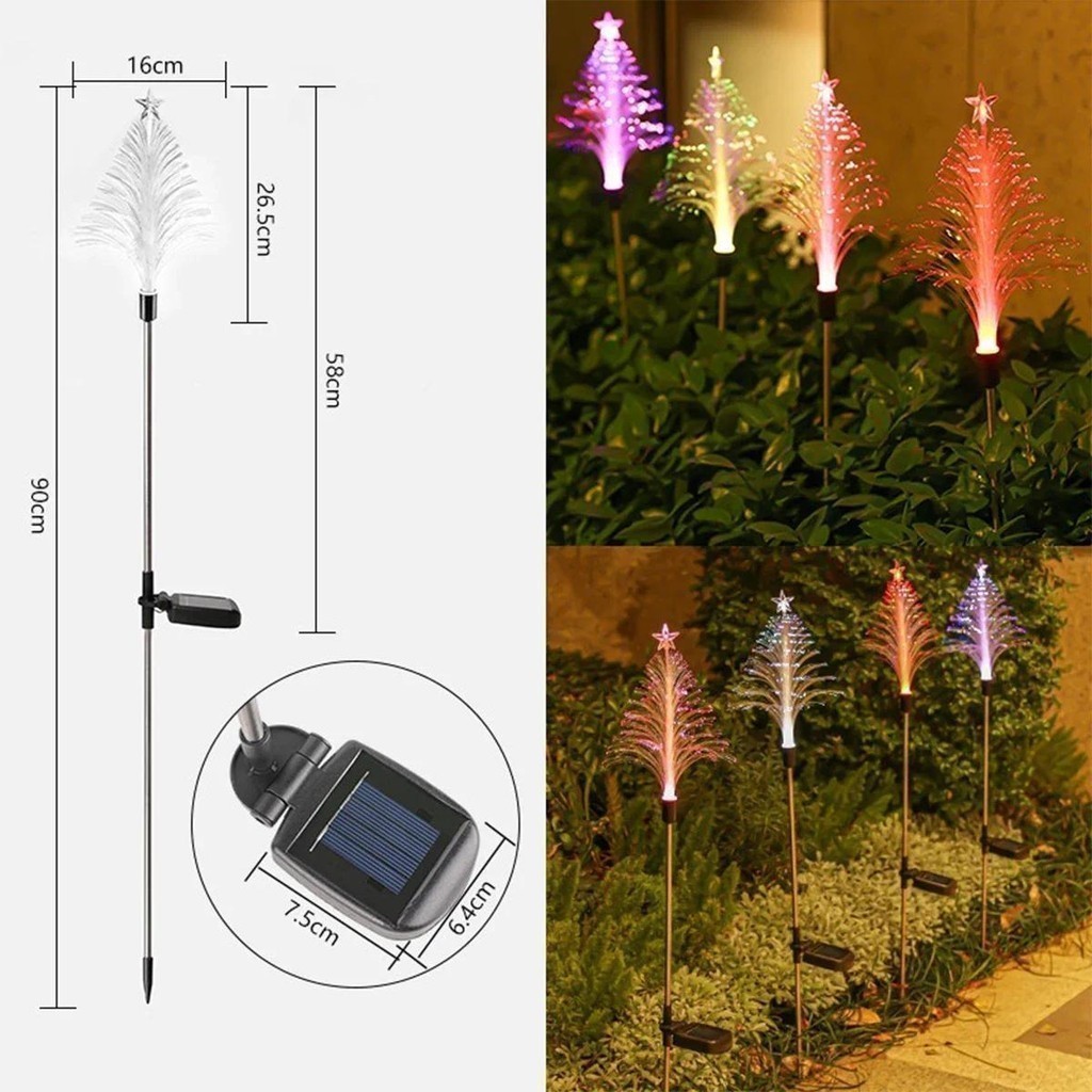 LED Solar Lights Outdoor Waterproof Fiber Optic Light Garden Courtyard ...