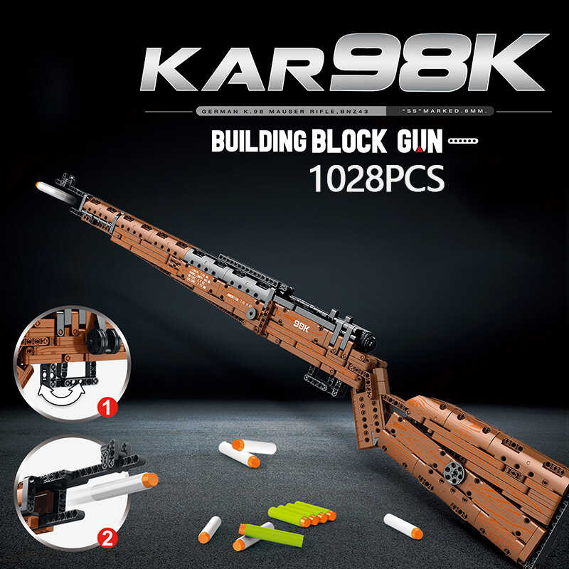 Kar98k 1028Pcs Building Block Model May Shot Heavy Sniper Rifle ...