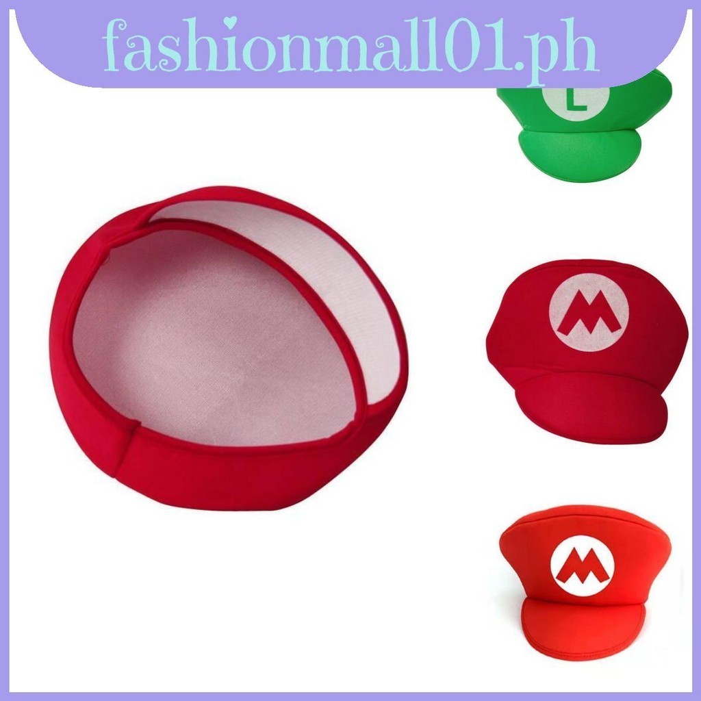 Unisex Super Mario Luigi Bros Cosplay Hat For Adults And Kids Costume ...