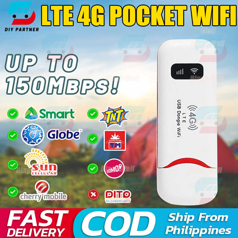 COD \12304; Pilipinas Stock】Portable Wireless Router 4G LTE SIM Card 150Mbps USB Modem WiFi ...