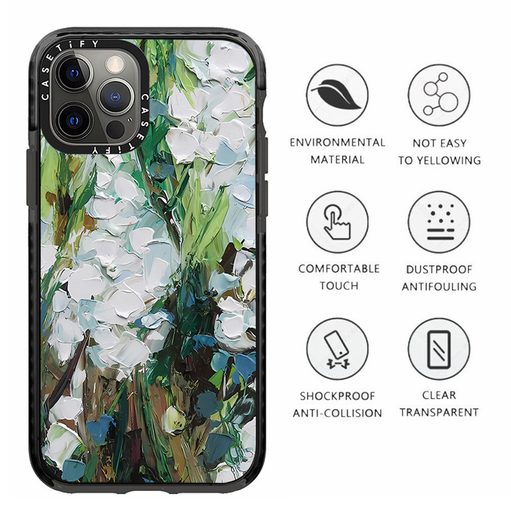 CASETiFY【Ins Niche Oil Painting Flower】Shockproof Phone Case For iPhone ...