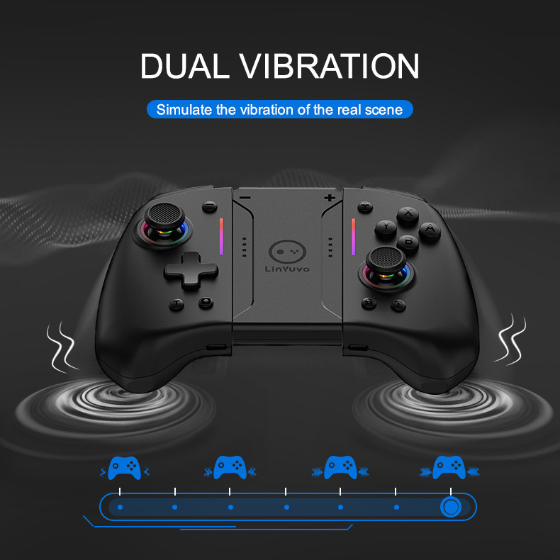 LinYuvo KS42 Meteor Light Wireless Joy-pad with 8 Color RGB Lights for ...