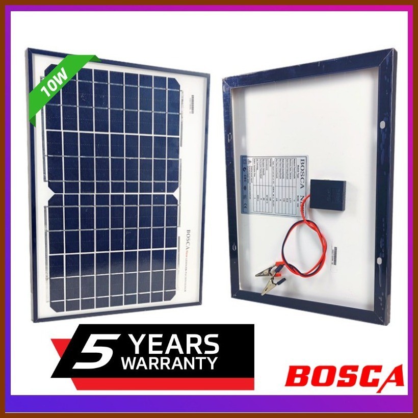 BOSCA 5 Year Warranty 10w Solar Panel Mono 10 Watt 12 Volt Pv Module ...