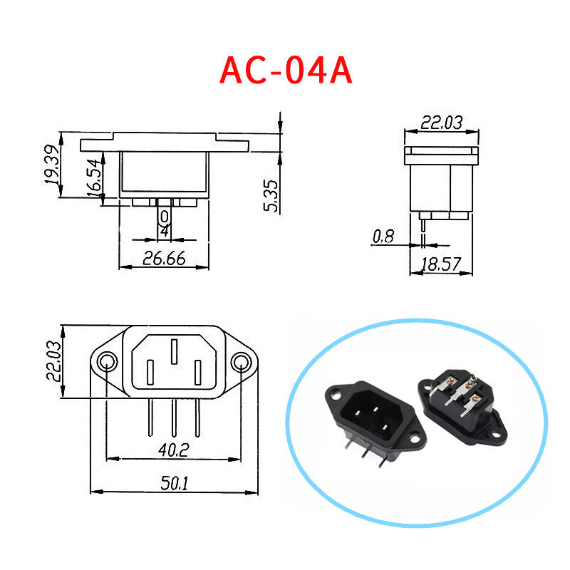 Pure Copper IEC 320 C14 C13 Electrical AC Power Plug Socket 3Pin Male ...