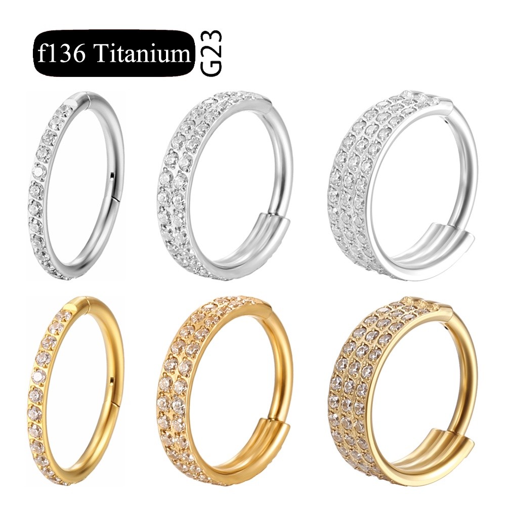 Piercing G23 Titanium Double Hoop for Cartilage Helix Rook Septum Daith ...
