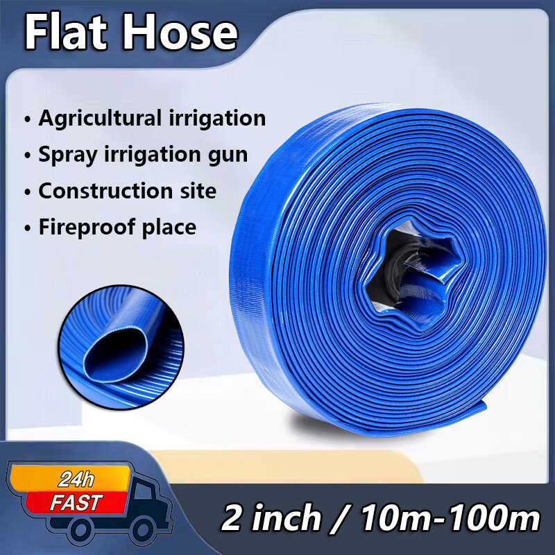 Inch 2 Discharge Duct Flat Hose 100M PVC Submersible Water Pump Blue ...
