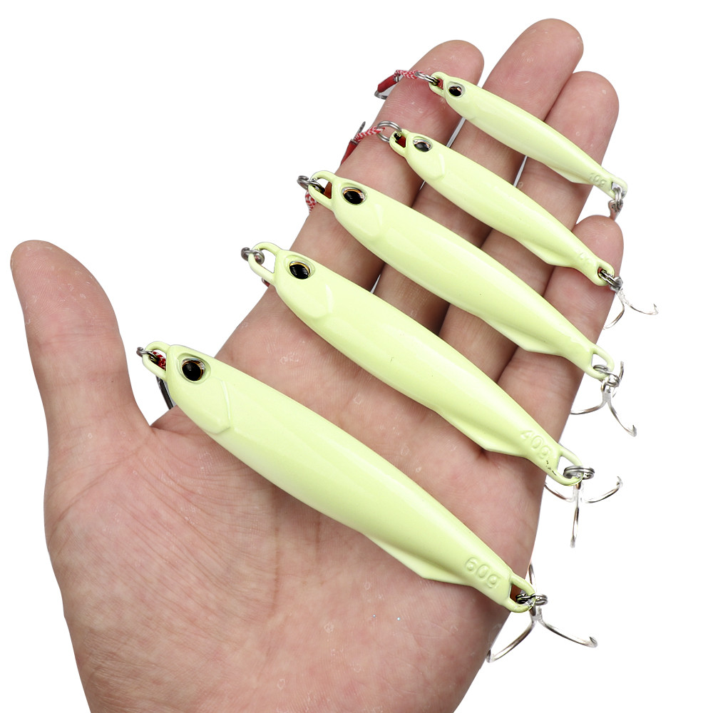 10g/15g/20g/30g/40g/60g Fishing Luminous Metal Jig Fishing Lure Baits ...