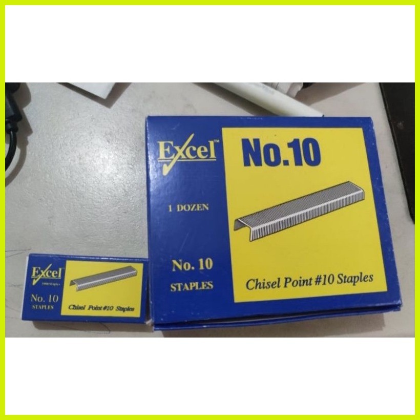 Excel Staple Wire #10 / No. 10 / 10mm Small Size Per box ( 12 packs ...