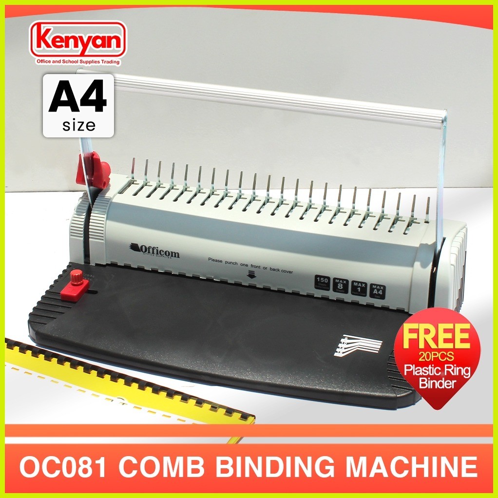 Comb Binding Machine OC081 A4 size with FREE 20pcs Binder (8sheets ...