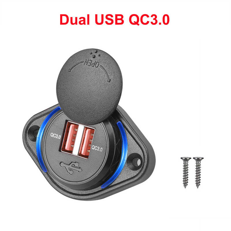 QC Quick 3.0 Dual with Sliding Cap Waterproof 12V/24V Fast Charge USB ...