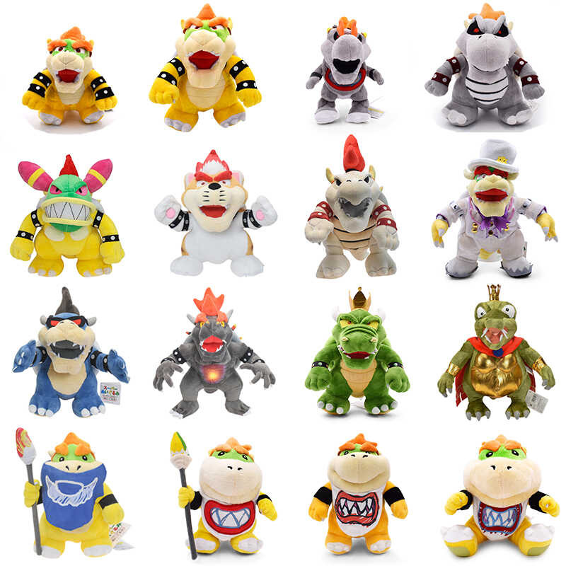 Koopa Bowser Mario Plush Toys Bowser Jr. Mario Bros Anime Figures Fury ...
