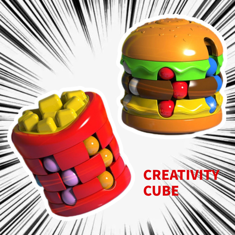 And Charming Amusing Burger Cube Fidget Spinner Toy For Kids Skills ...