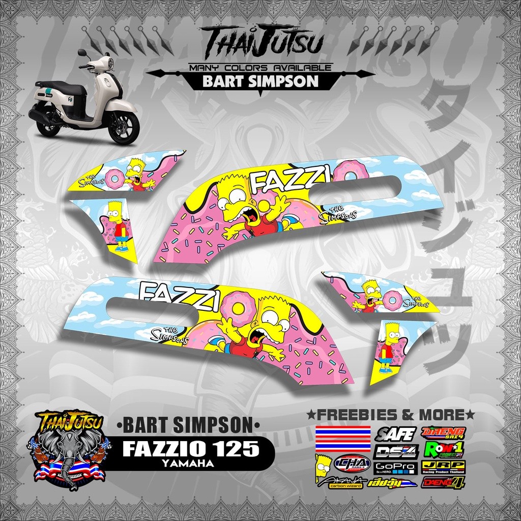 YAMAHA FAZZIO 125 DECALS ( BART SIMPSON )【ThaijutsuStickers】 | Shopee ...