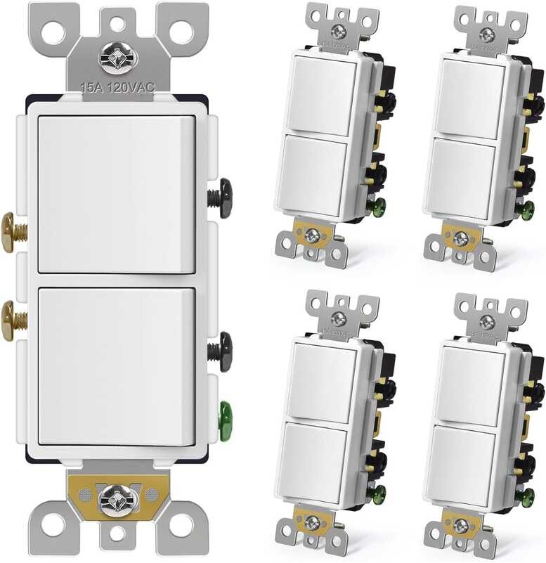 Rocker CML Double Decorator Light Switch, Two Single Pole Electrical ...