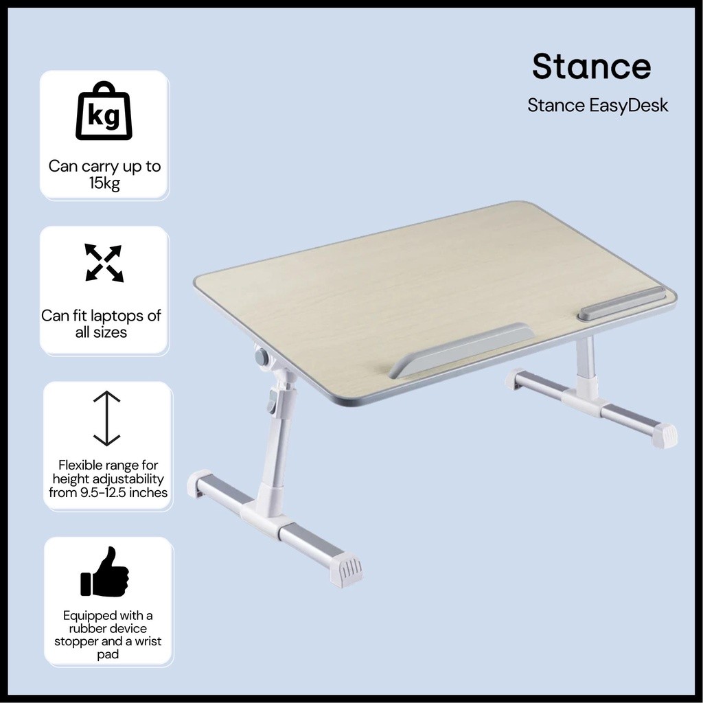 Stance Easy Portable Desk Foldable Legs -Multi-Level with Adjustable ...