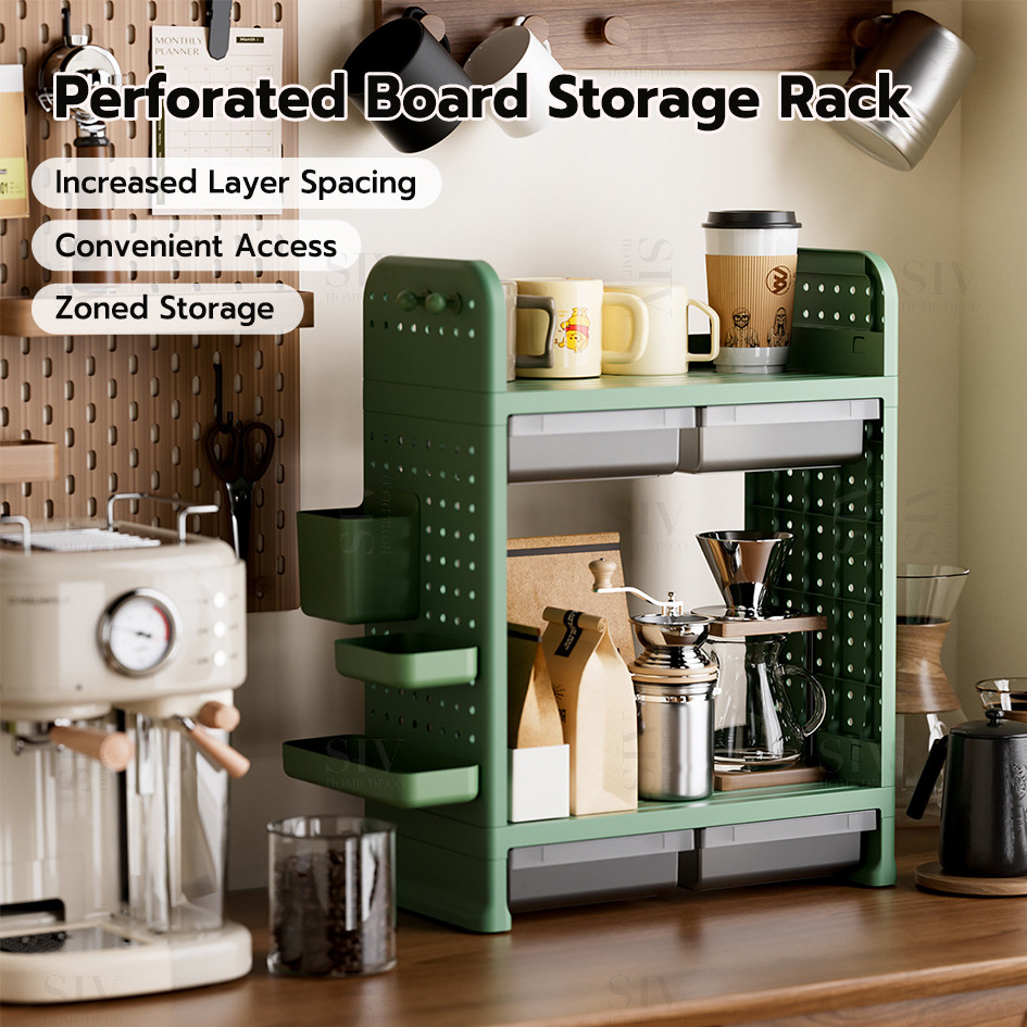 Fador Desktop Rack Desk Shelf With Drawer & Pegboard Organizer For ...