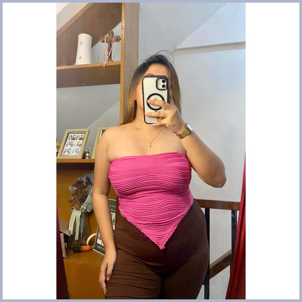 ∞ ⇨ EMBOSED BANDANA Top (cotton embosed fabric) | Shopee Philippines