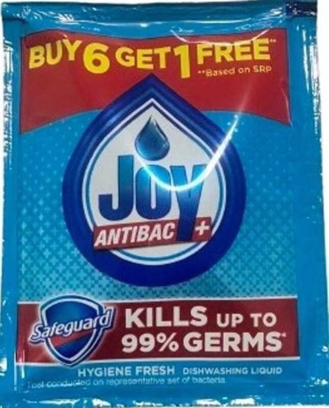 Joy Dishwashing Liquid Sachet 17.0Ml Antibac Promo Pack 6 Pcs + 1 Blue ...