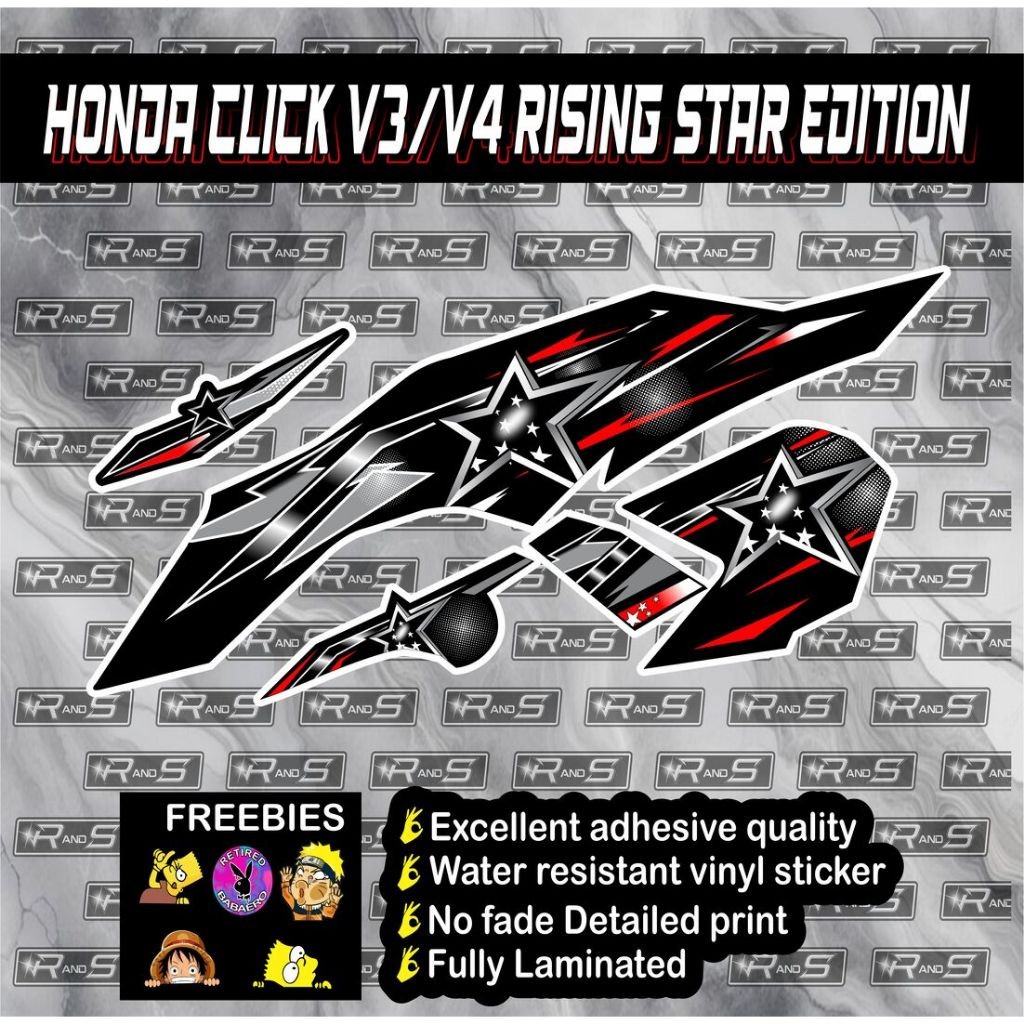 HONDA CLICK V3 STAR EDITION STICKER DECALS | Shopee Philippines