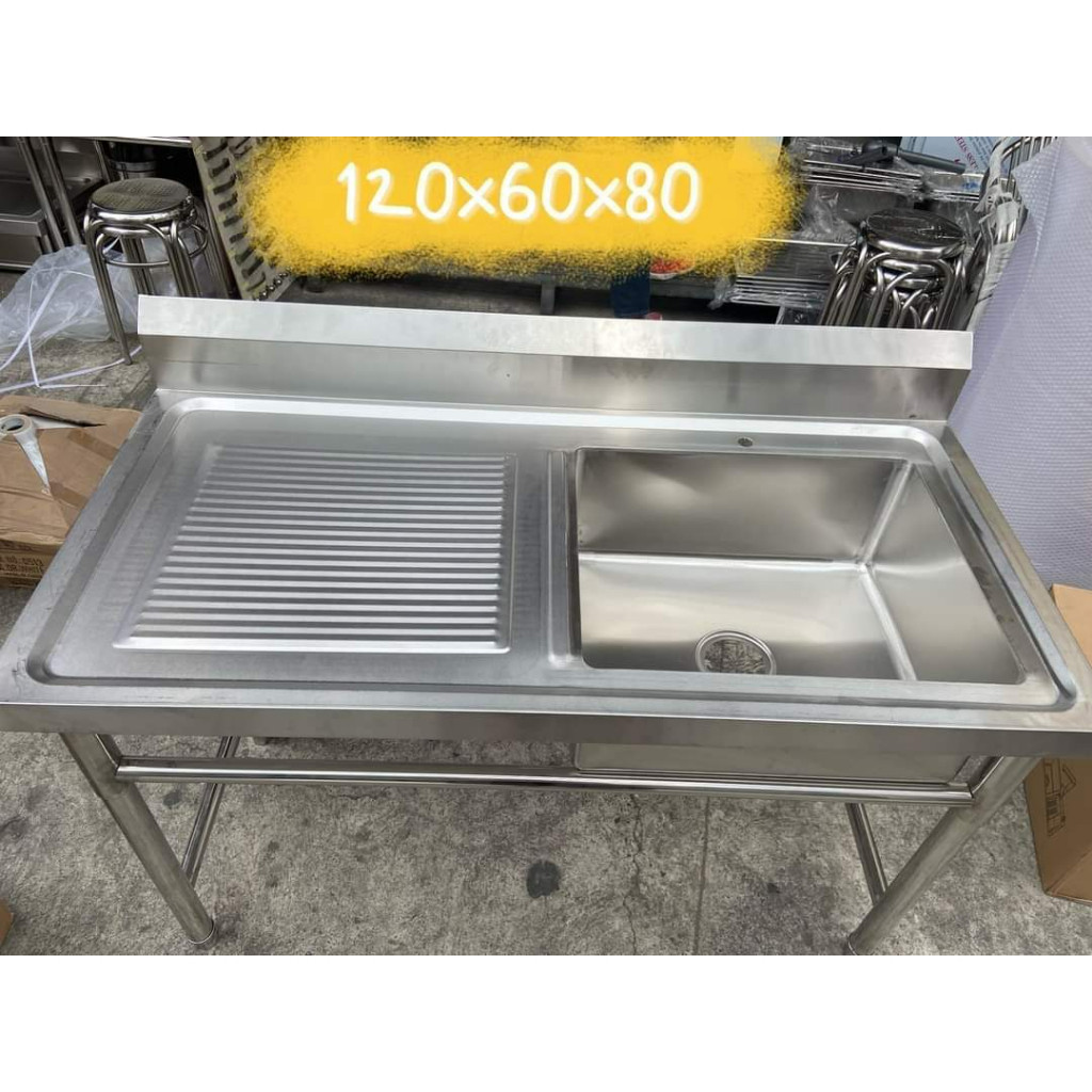 120x60x80cm Portable Kitchen Sink With Stand Stainless Steel 304 ...