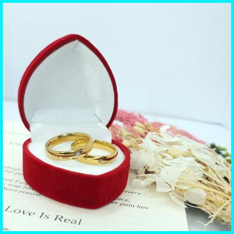 RK Jewelry WR30 Free Name Engrave Wedding Ring 18K Gold Plated Couple ...