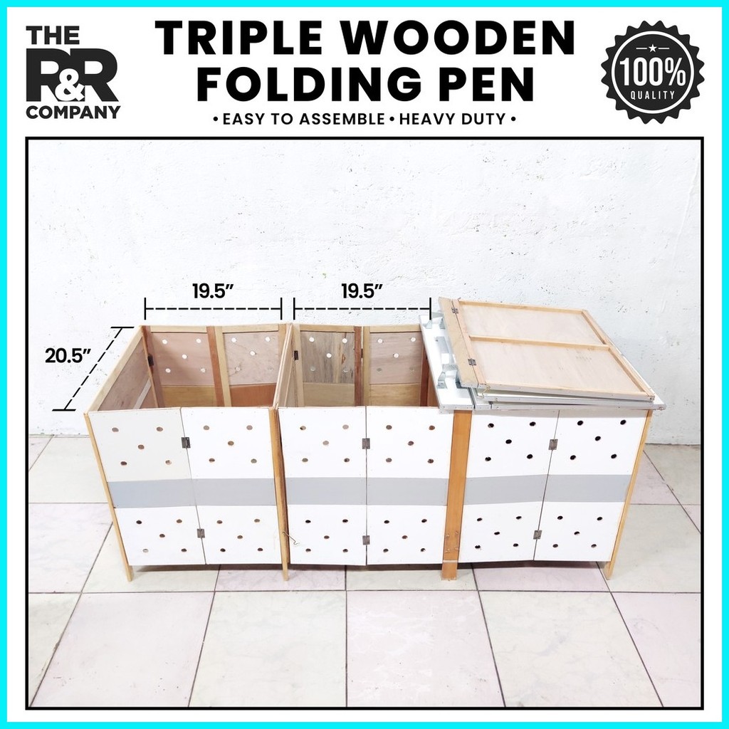 Folding Pen Triple Wooden Collapsible Derby Pen Cage for Gamefowl ...