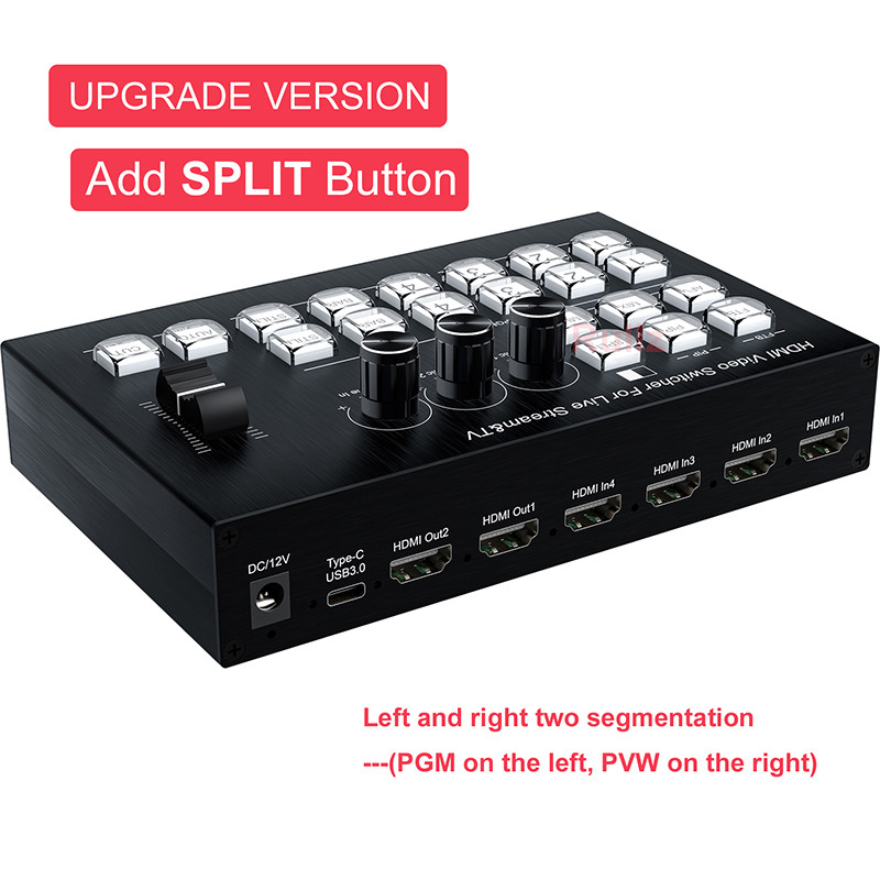4K HDMI Video Mixer Switcher Multi Camera Streaming Live Production ...