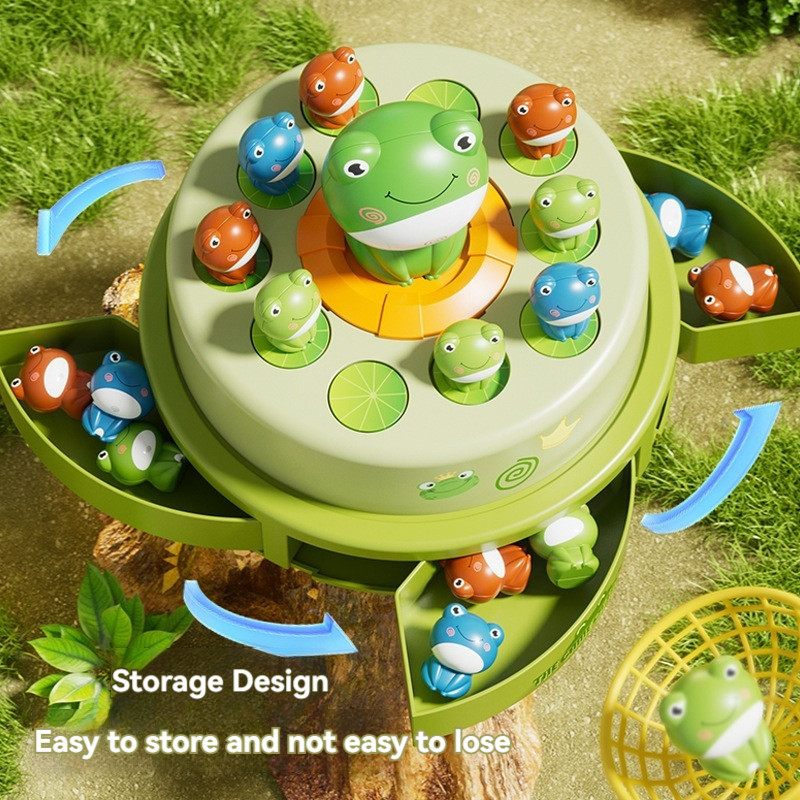 New children's frog grab catapult frog turntable Children's electric ...