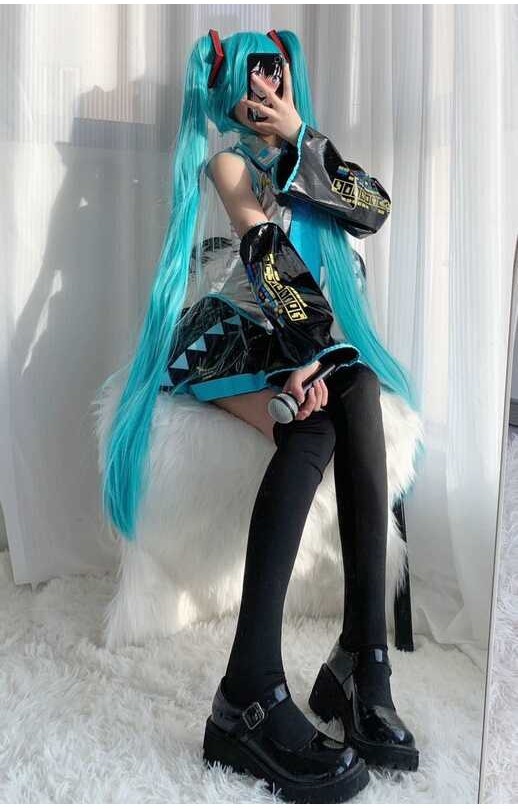 Miku Cosplay Hatsune Cos MIKU Formula Girl Animation Silver Patent ...