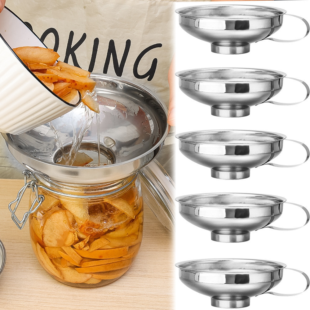 Stainless Steel Wide Mouth Funnel - Anti-overflow Oil Liquid Funnel - for Canning - Salad ...