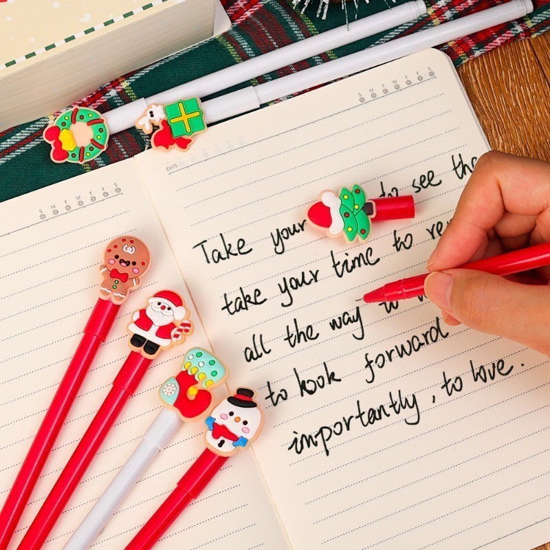 10Pcs/Set Cartoon Christmas Series Neutral Pens - Random Xmas Tree ...