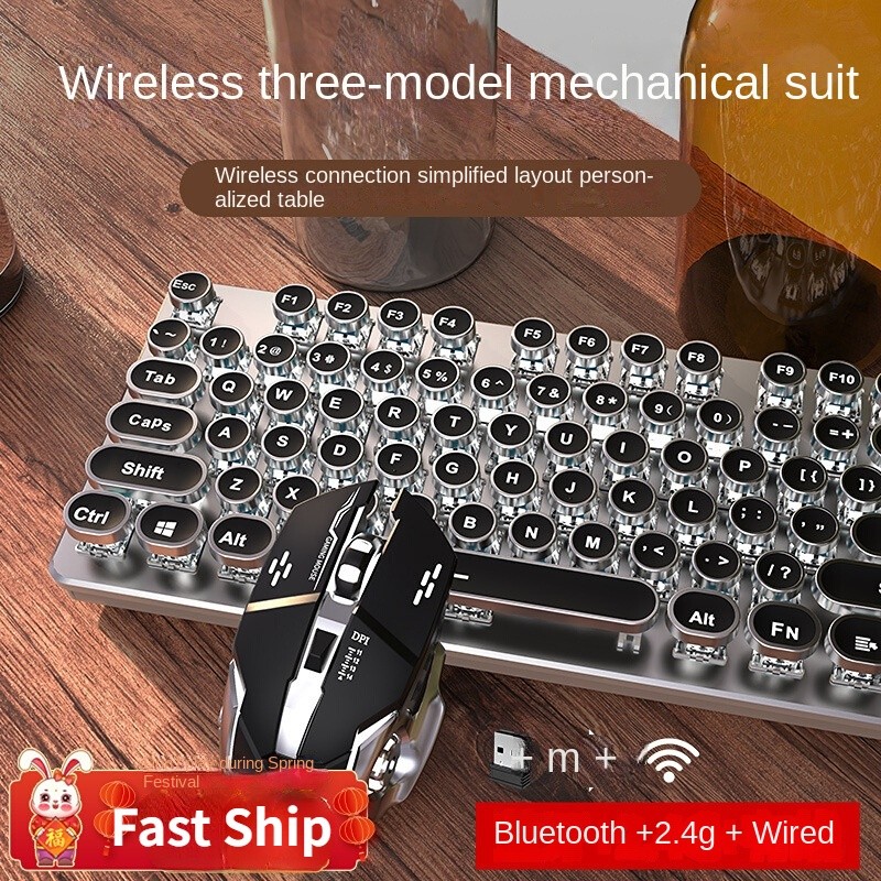 TK950 Wireless Bluetooth Mechanical Keyboard and Mouse Set Rechargeable ...