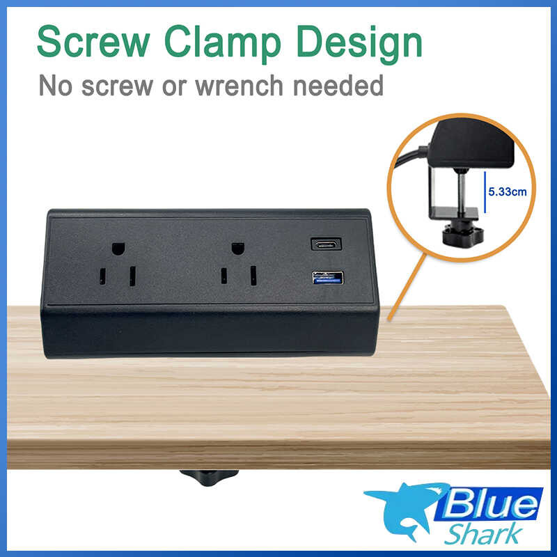 Clamp COD Strip Extension Outlet Desk Qc3.0 USBA Pd20 With Usb-C ...