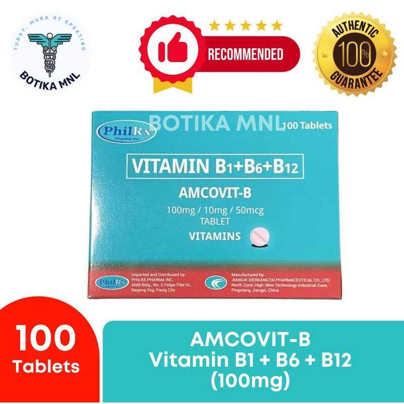 Vitamin B1 B6 + B12 vit b AMCOVIT - B 100mg (100 Tablet) | Shopee ...