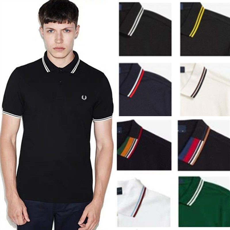 2024_Fred_Perry Summer Men's Polo Shirt Casual Short Sleeve Leading T ...