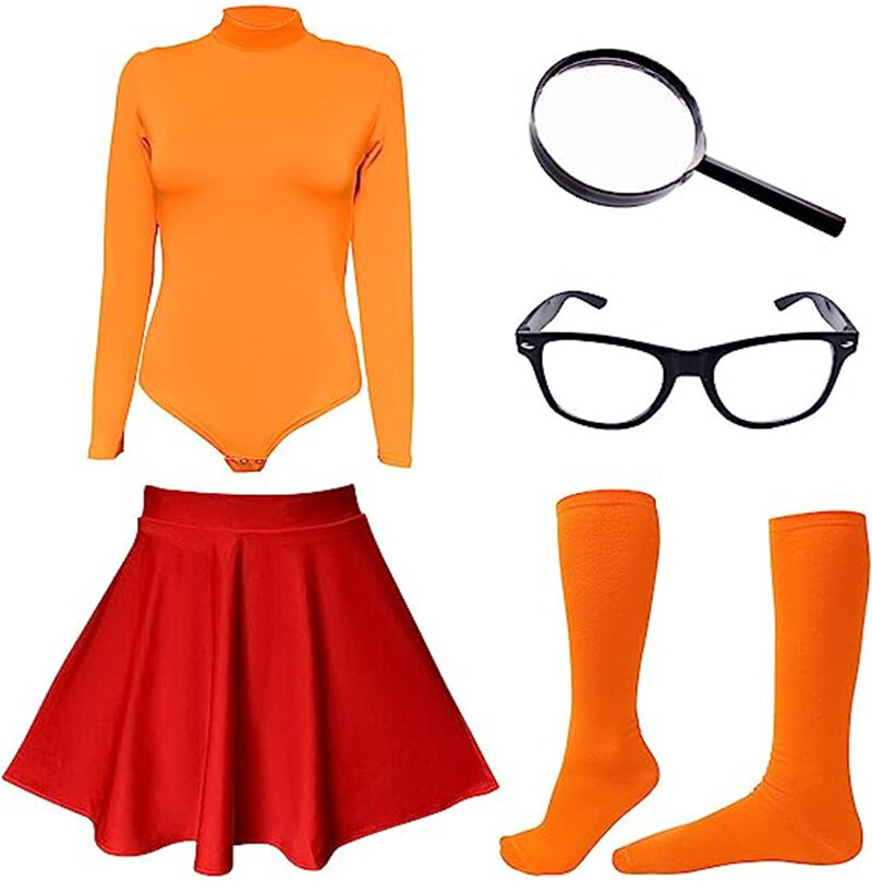 §≈ Cosplay Uniform Anime Woman Orange Top Skirt Soc Halloween Costume ...