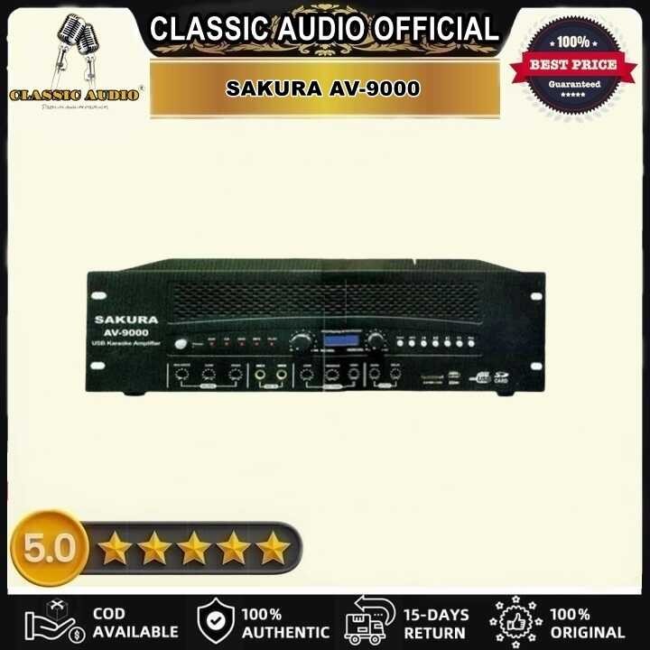 SAKURA Av-9000 2 CHANNEL DIGITAL STEREO ECHO MIXING AMPLIFIER With BLUETOOTH Usb&Sd PORT 1 ...