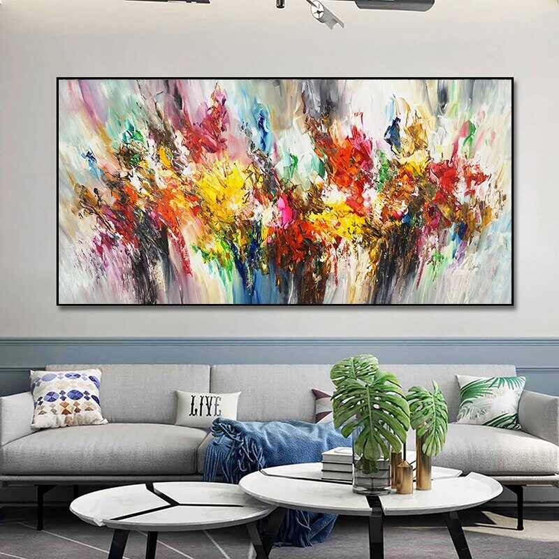 Dekoratibong COD Abstract Art Mga kulay-kulay na larawan Canvas ...