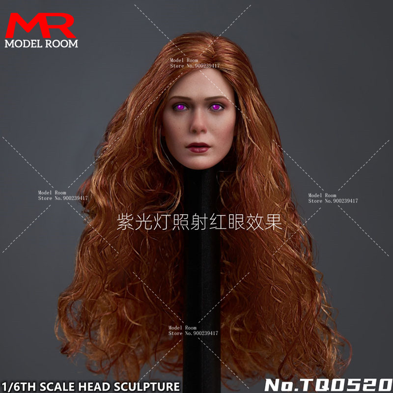 Tq0520 1/6 Elizabeth Olsen Head Sculpt Carving Model With Mask Fit 12'' Female Soldier Actio ...