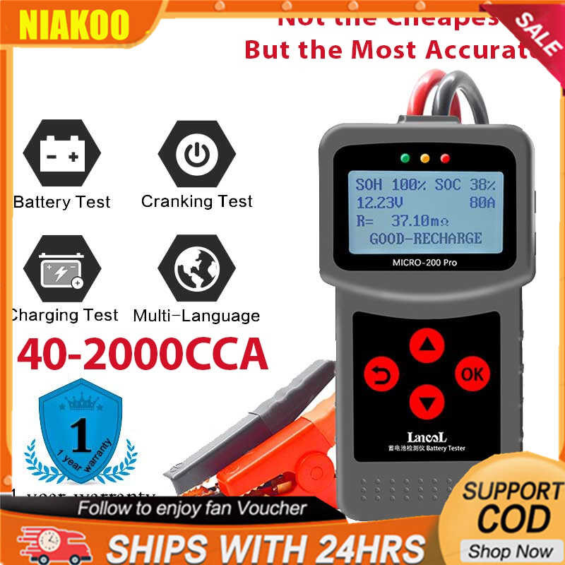 Lancol Micro200 Pro Automotive Battery Tester 12V 40-2000Cca Lead Acid ...