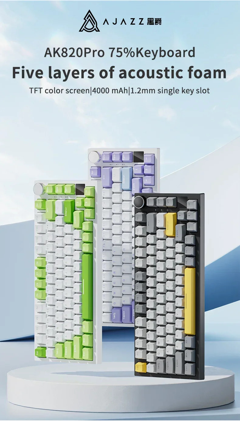 【Local Delivery】AJAZZ AK820 Pro Wireless Mechanical Keyboard 3mode RGB ...