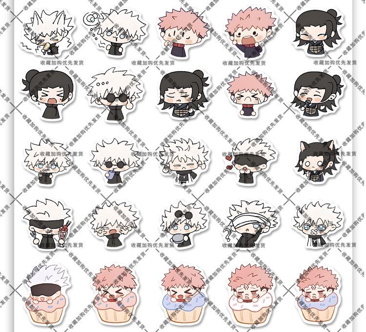 60 Q-version Jujutsu Kaisen stickers featuring Satoru Gojo, Suguru Geto ...