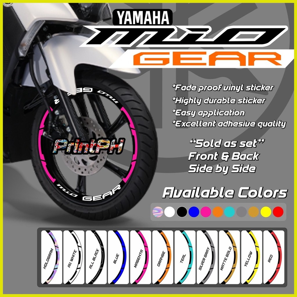 ☎ ♠ ☬ Yamaha Mio Gear Mag Decals Sticker Front & Back Side by Side ...