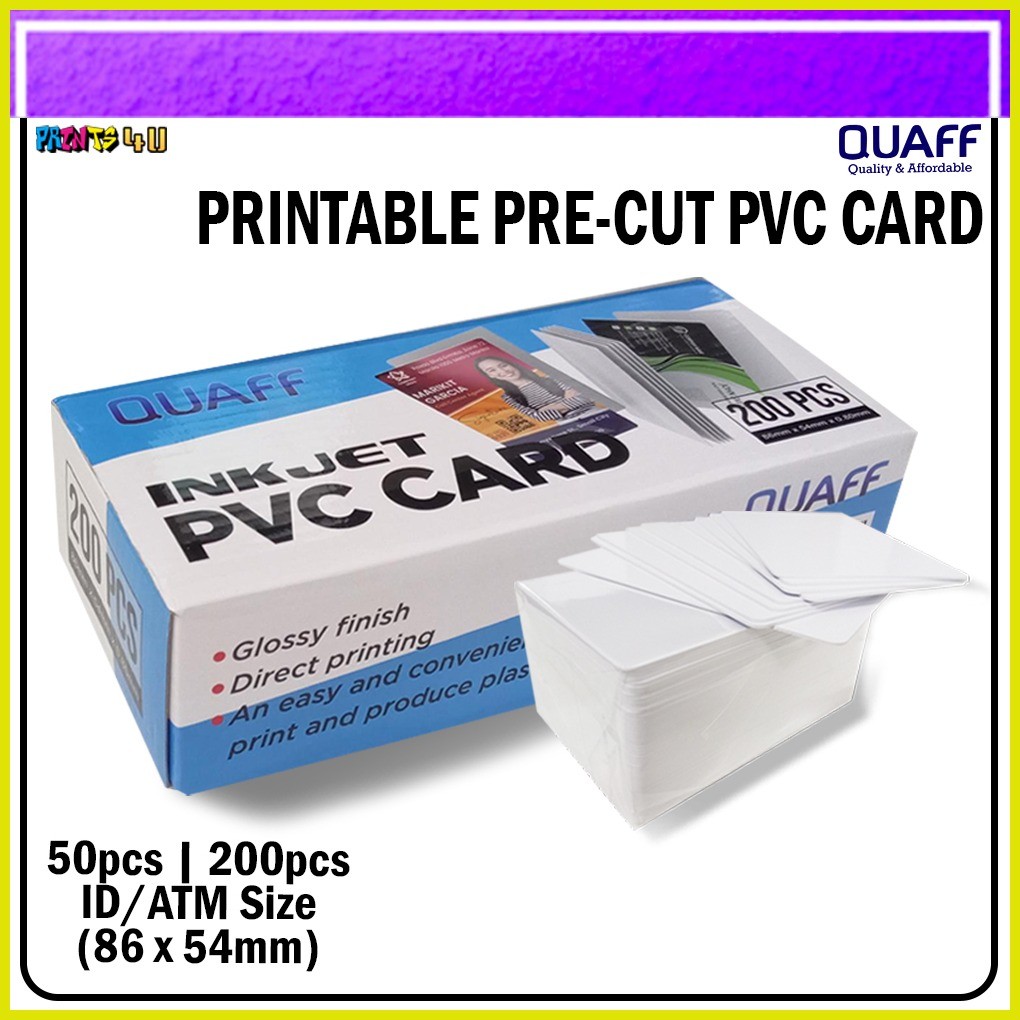 ☢ ♒ ♀ Printable Pvc Pre-Cut Cards For Direct Id Printing | Shopee ...