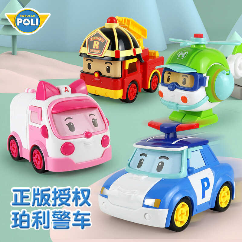 Poli Genuine Police Car, Children's Toy Boy's Deformed Disassembly And ...