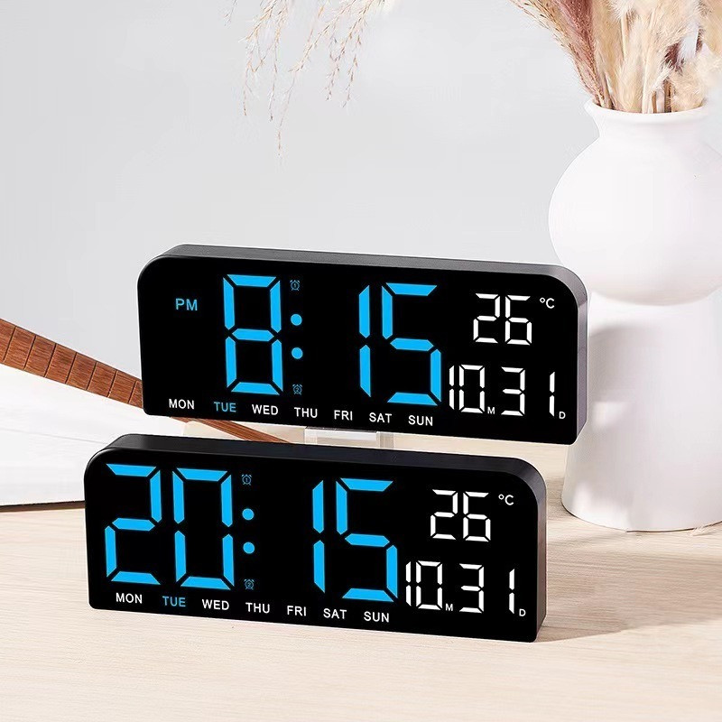 Digital Wall Clocks LED Alarm Clock Large Display Table Clock Wall ...