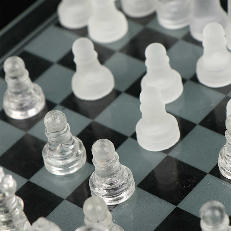 GoVentureGear 1Set Craft Crystal Glass Chess Set Acrylic Chess Board ...