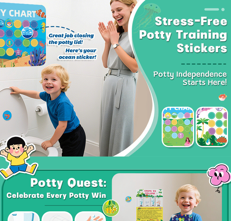 Potty Training Stickers for Boys and Girls, Reward Chart for Children's ...