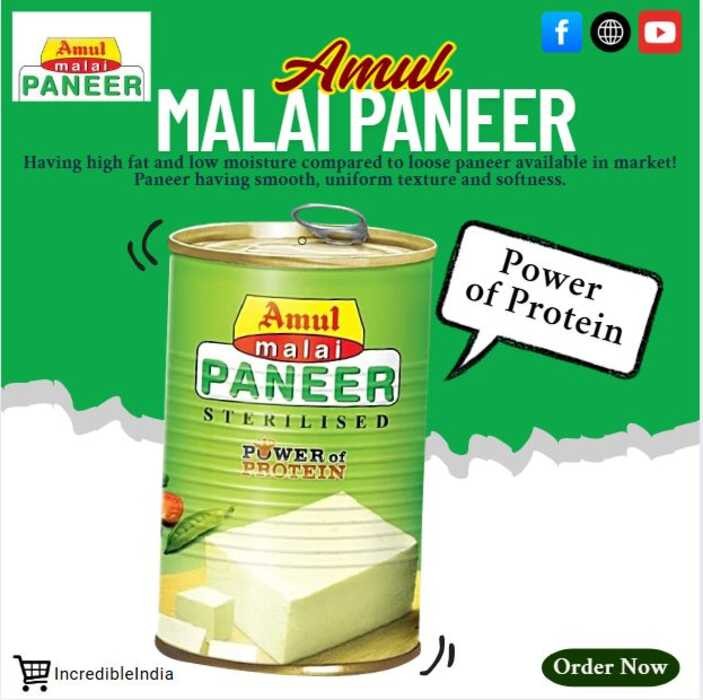 Amul Malai Paneer Cottage Cheese In Cubes - Product Of India 800G lyt ...